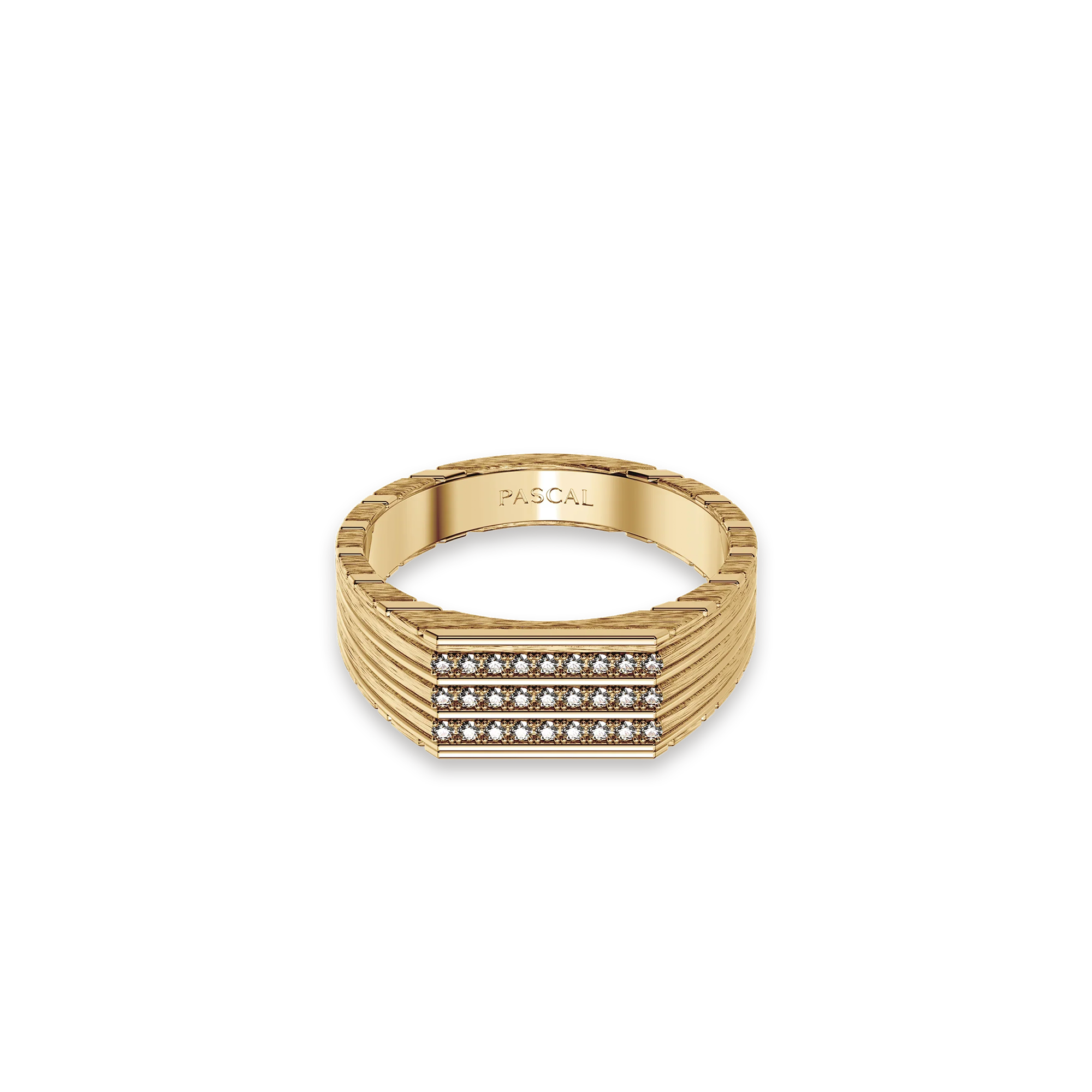 Geo Interval Diamond Signet Ring | PASCAL