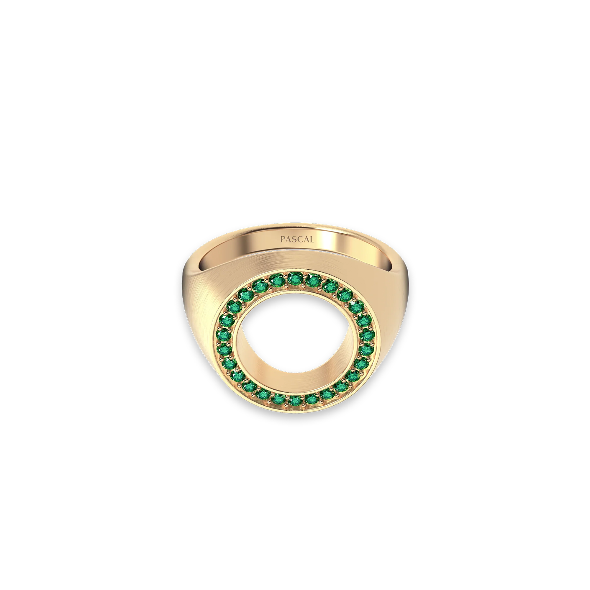 Disc Halo Gemstone Signet Ring | PASCAL