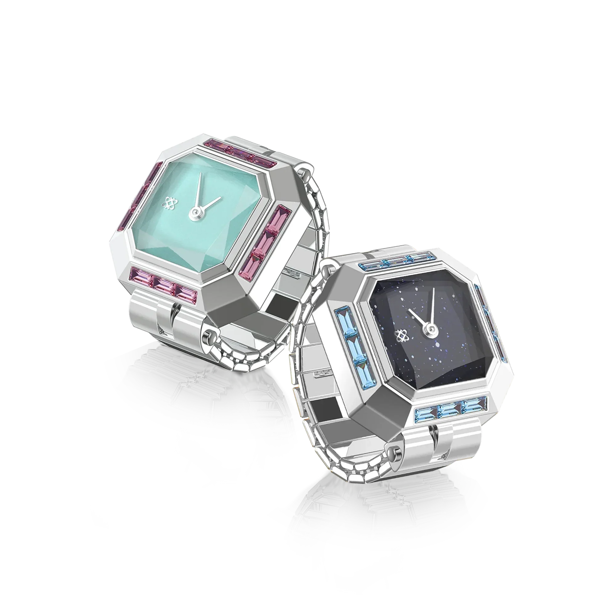 Sofia Diamond Couple Watch Rings | PASCAL