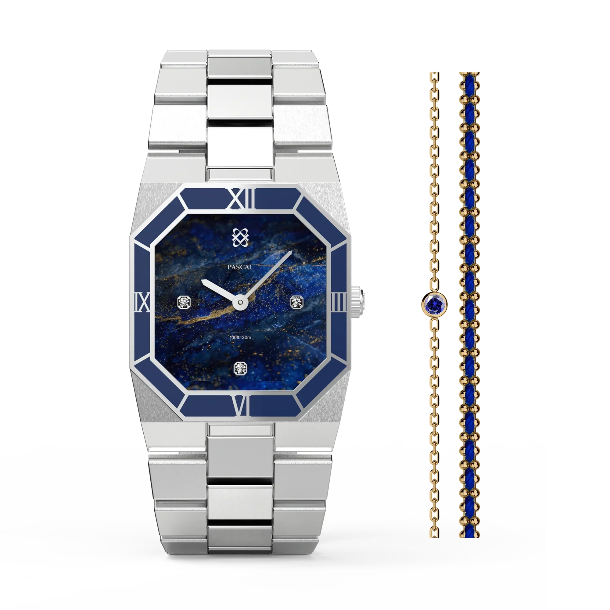 Octagonal Enamel Diamond Watch Gift Set | PASCAL