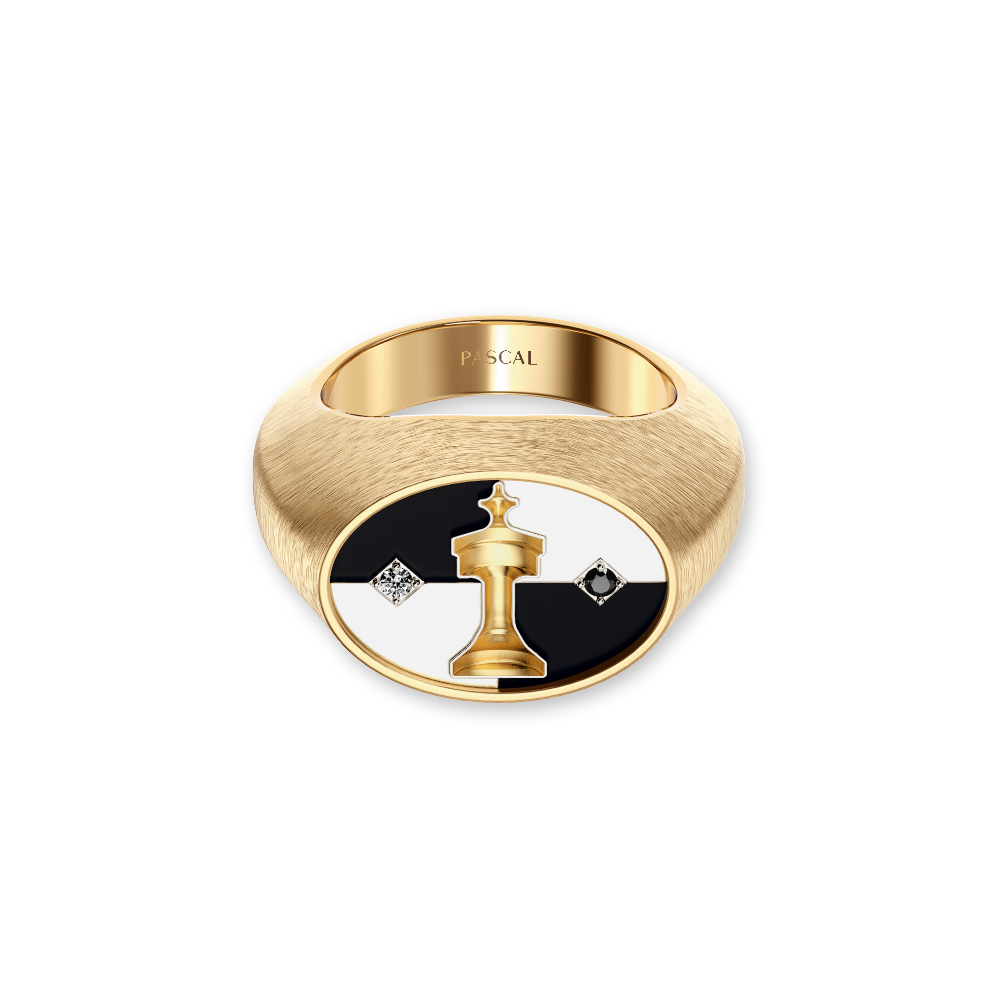 'The Chess' Diamond Ring, King, Black Diamond | PASCAL