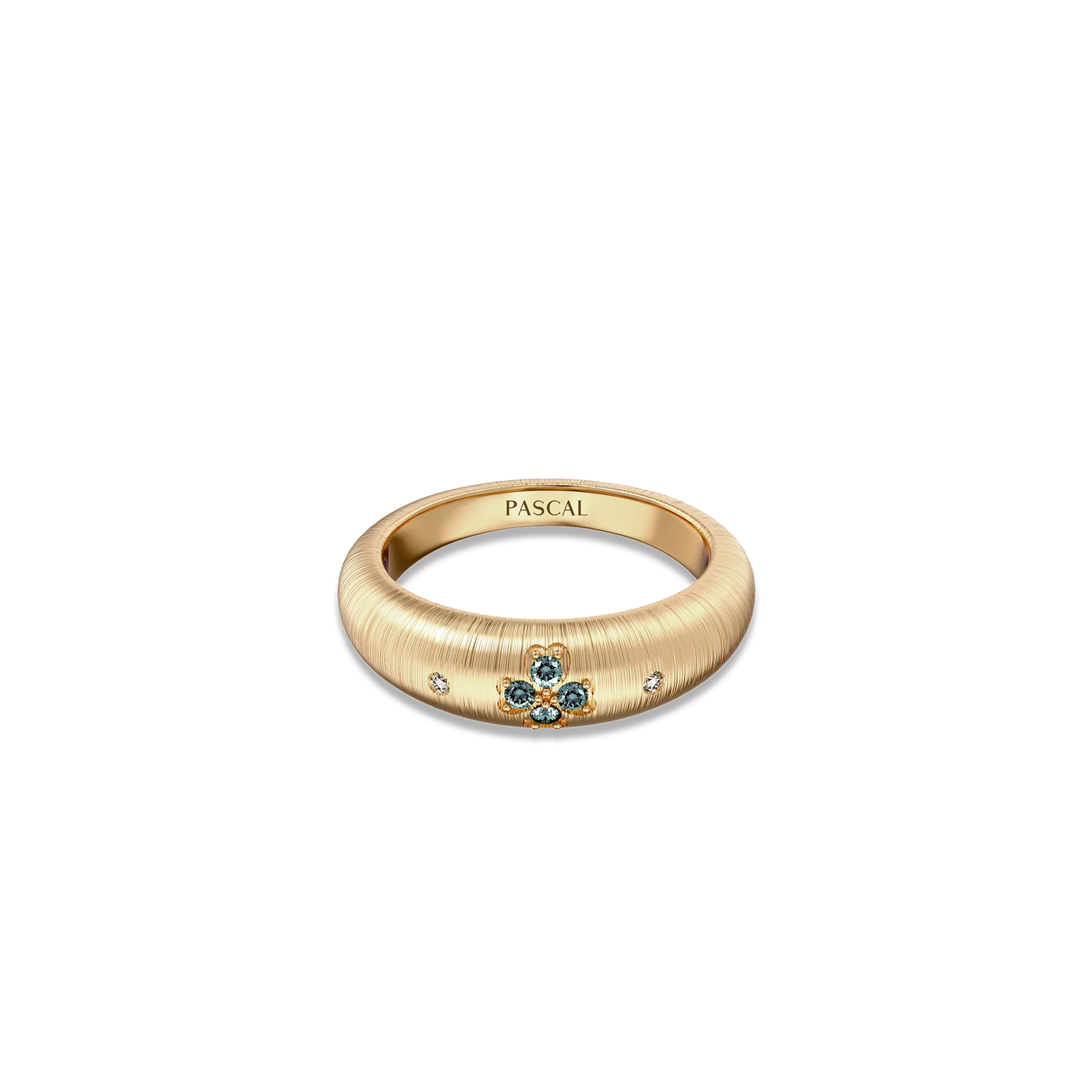 'Lucky Clover' Dome Ring, Green Diamond Pavé | PASCAL
