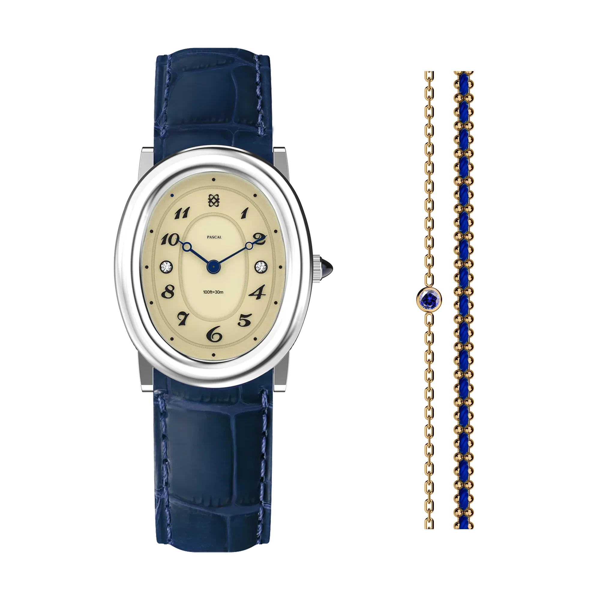 Oval Bubble Diamond Watch Gift Set | PASCAL