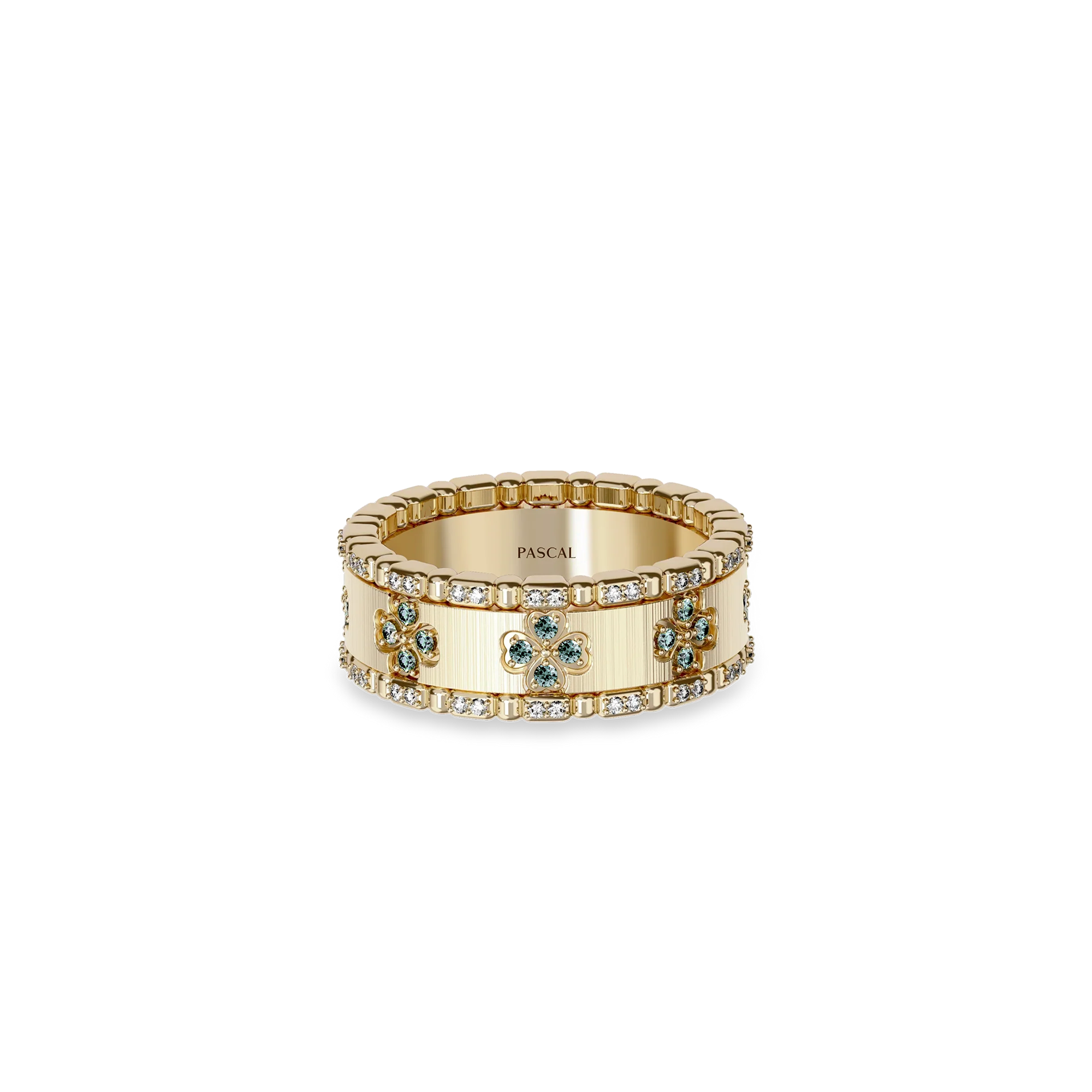'Lucky Clover' Eternity Ring, Green Diamond Pavé | PASCAL