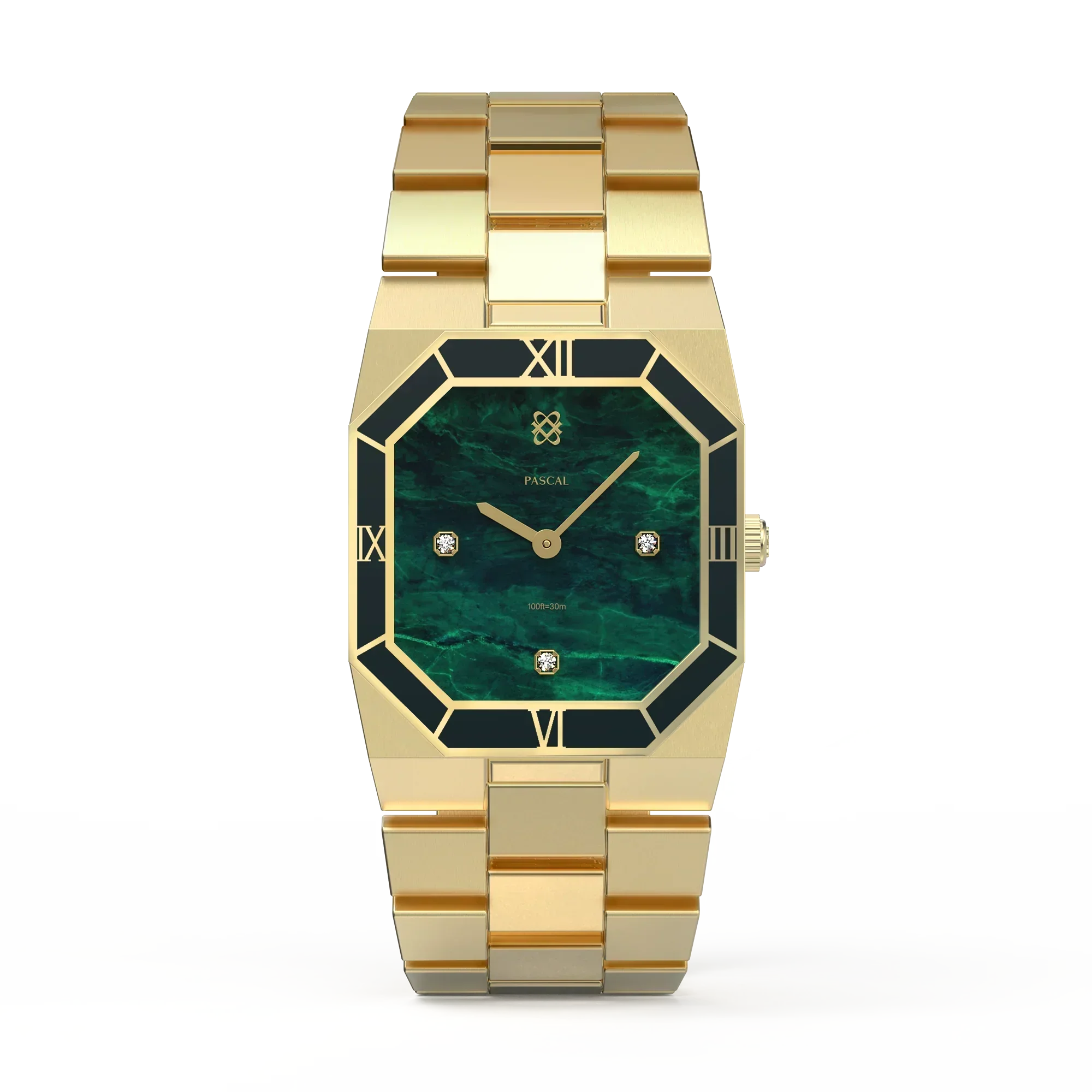 Octagonal Enamel Diamond Watch | PASCAL