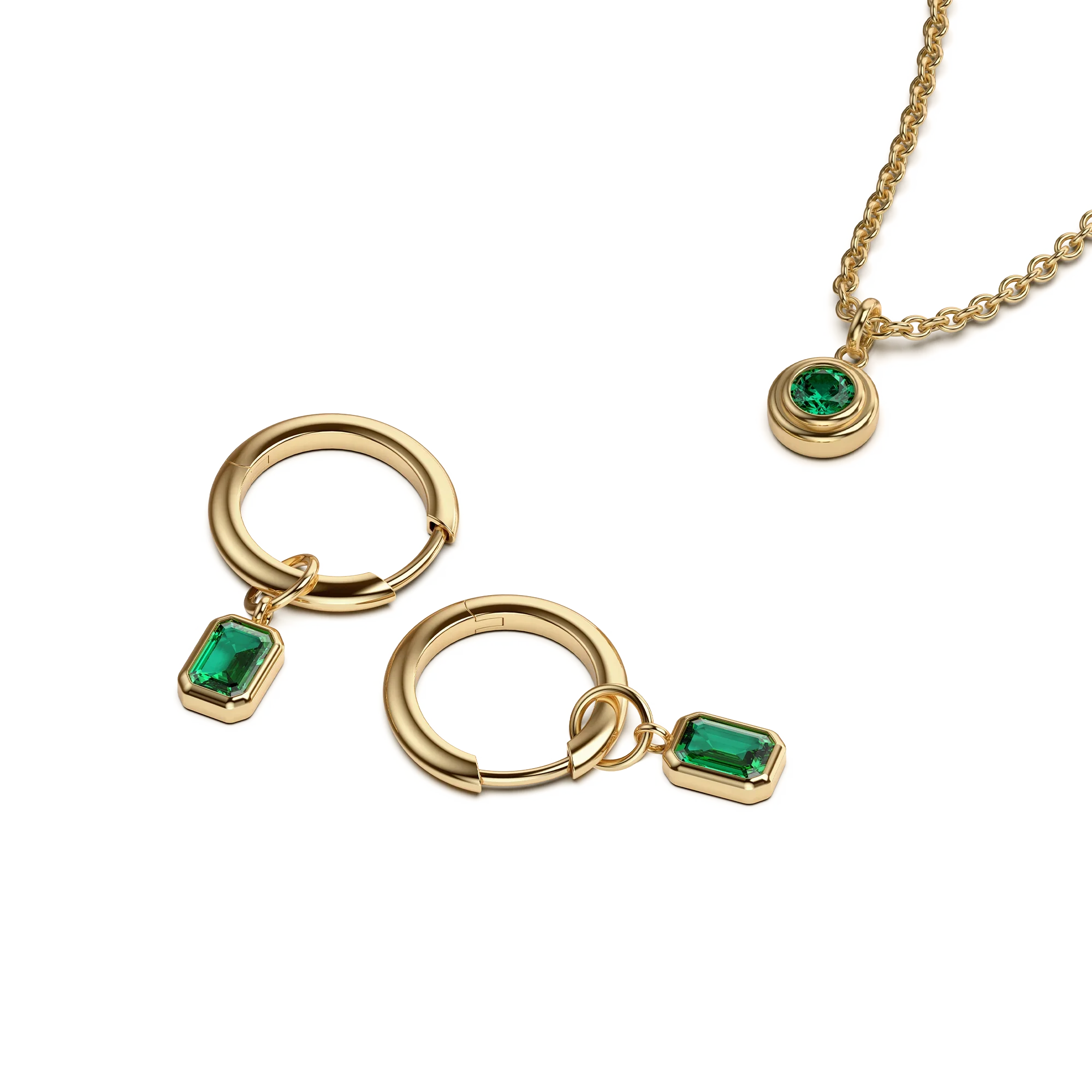 Gemstone Necklace and Hoop Earrings Set | PASCAL