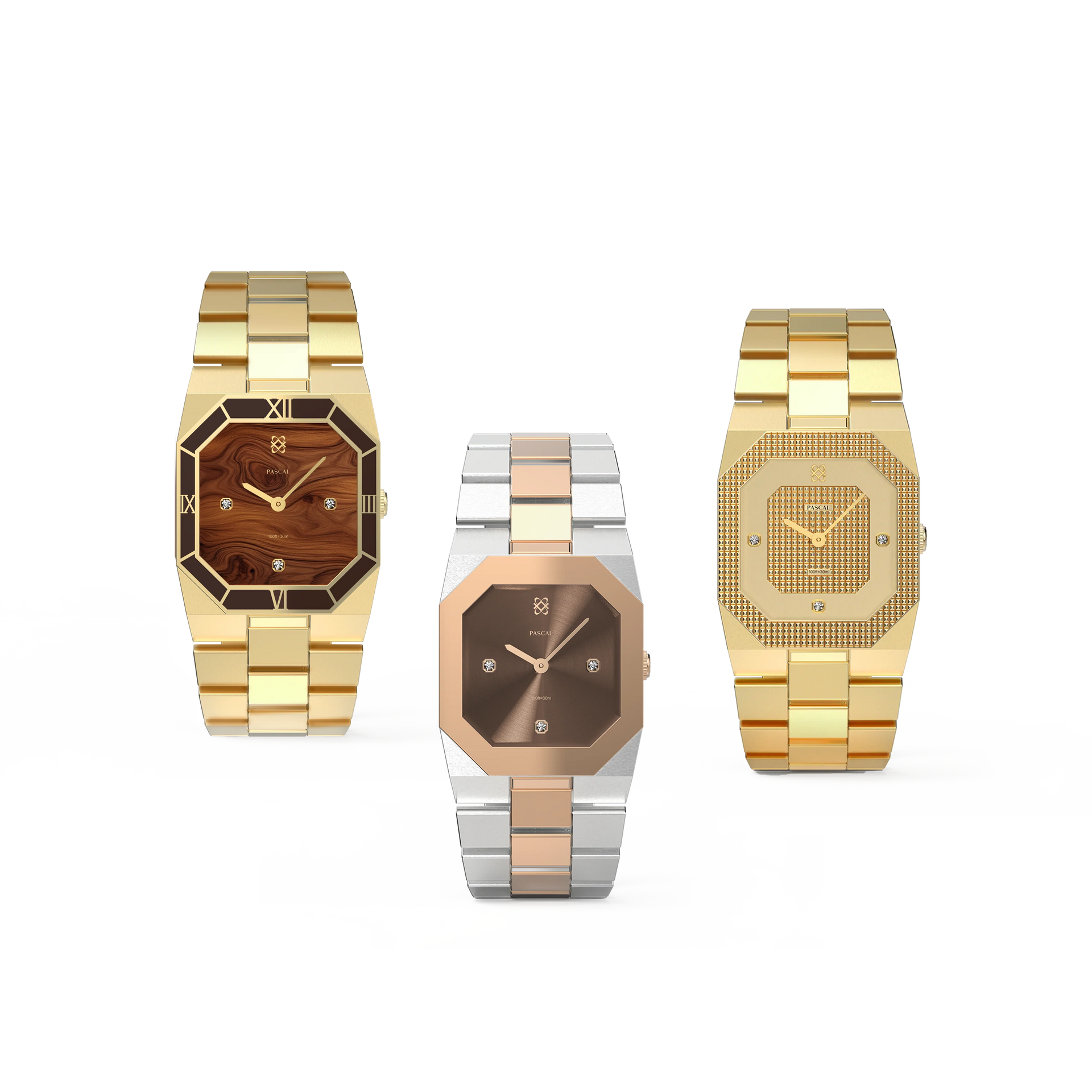 Octagonal Clou de Paris Diamond Watch | PASCAL