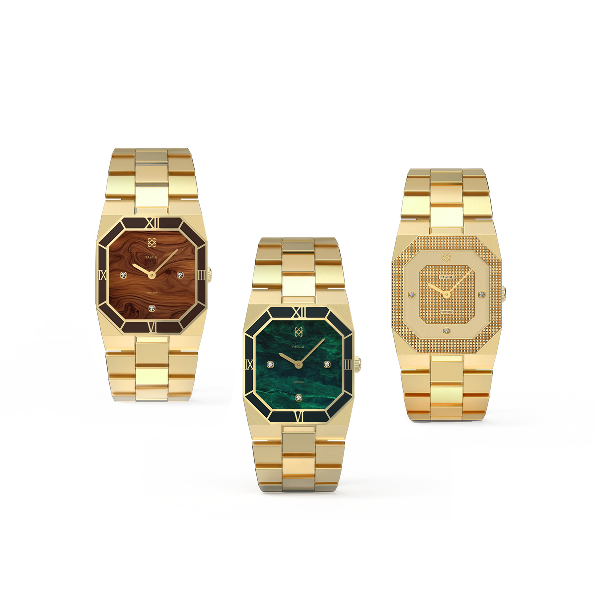 Octagonal Clou de Paris Diamond Watch | PASCAL