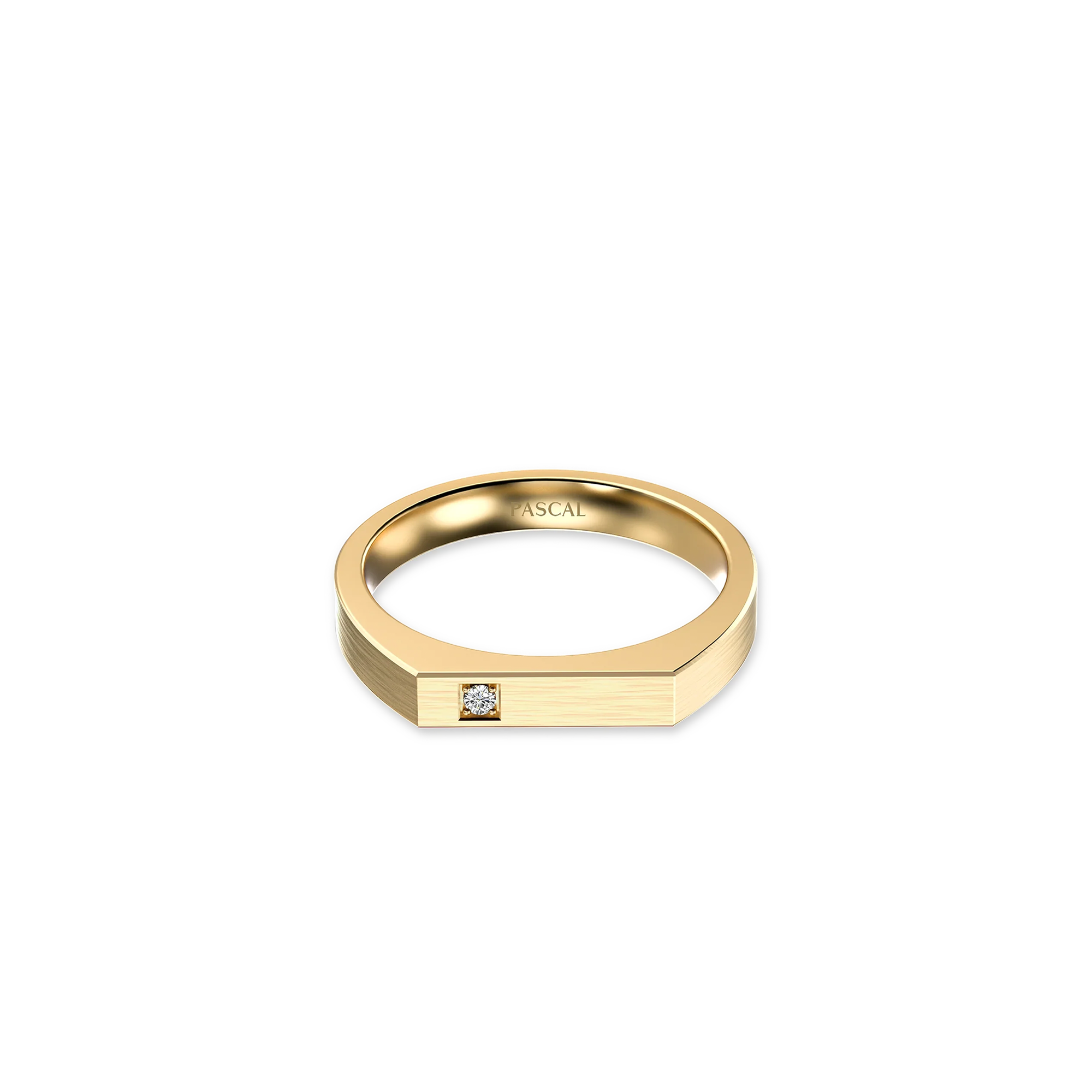 Thin Geo Diamond Signet Ring | PASCAL