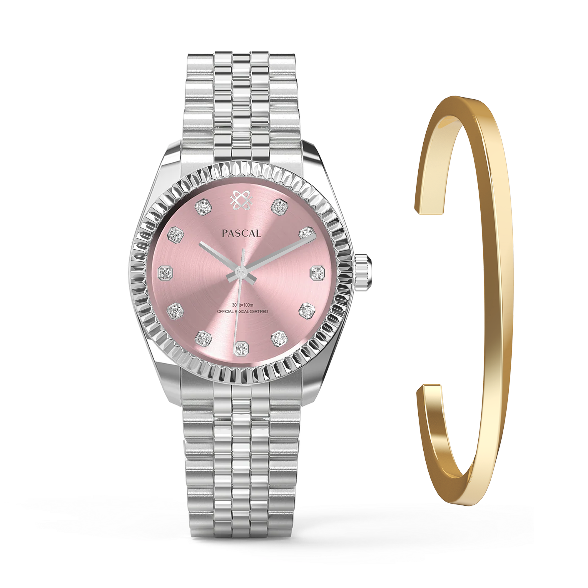 PASCAL | TIMELESS CLASSIC DIAMOND WATCH AND BRACELET GIFT SET