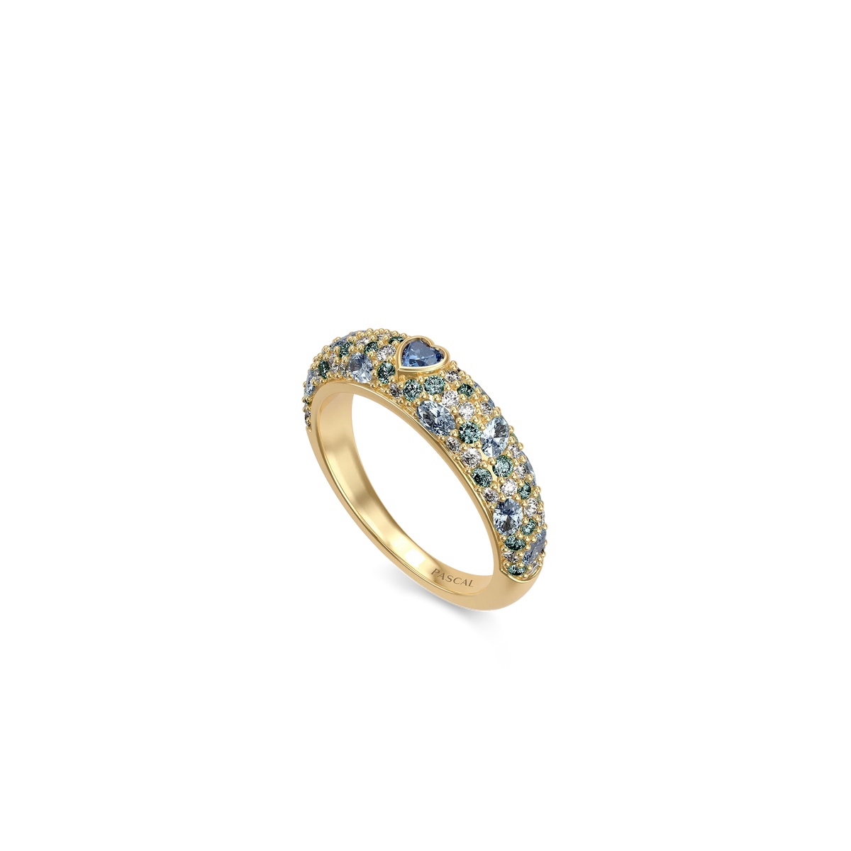 Dreamy Heart Pave Diamond Dome Ring | PASCAL