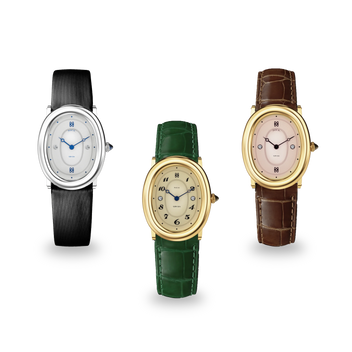 Oval Bubble Diamond Watch: Lush Green & Gold Case | PASCAL