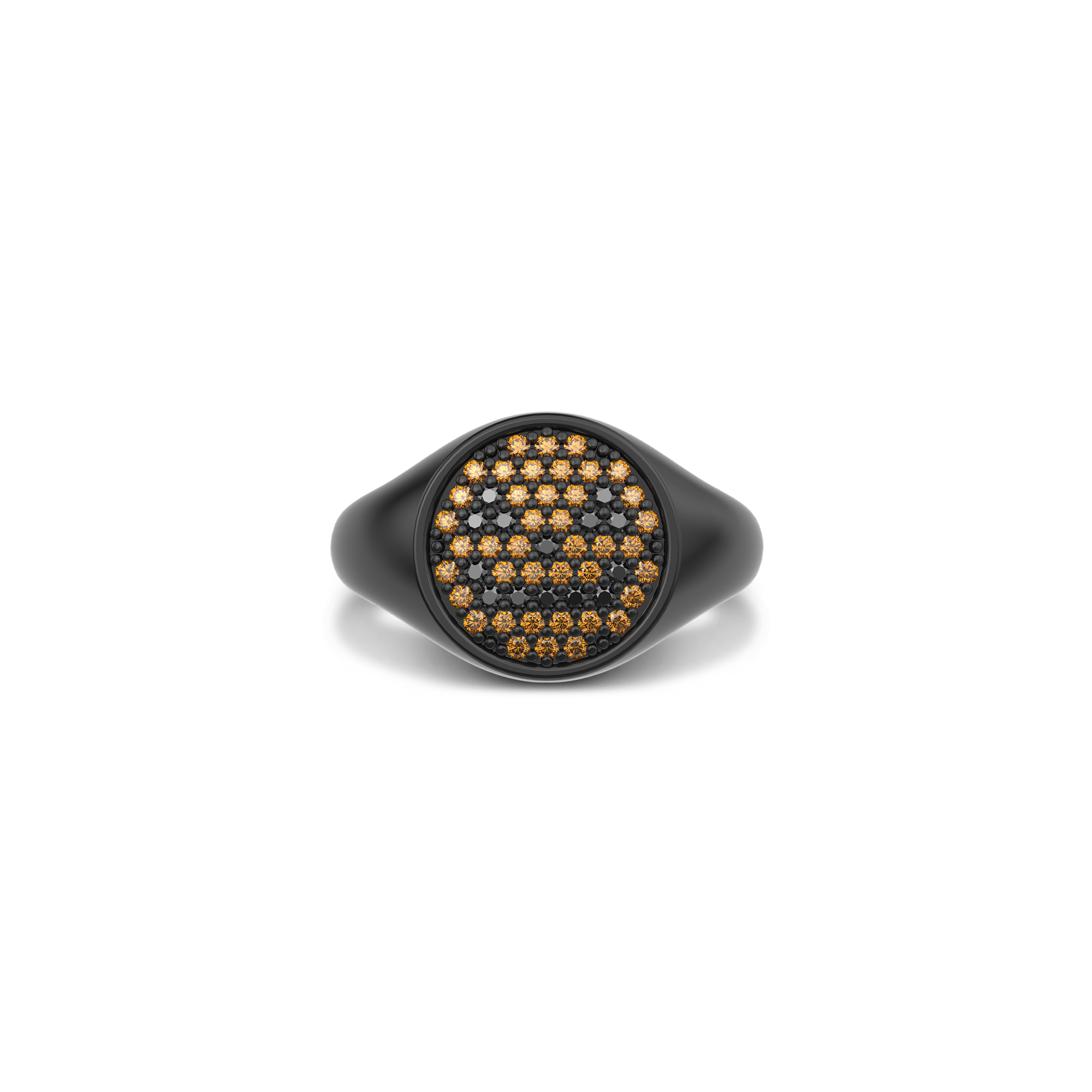 PASCAL | 'HALLOWEEN' DISC PUMPKIN DIAMOND SIGNET RING
