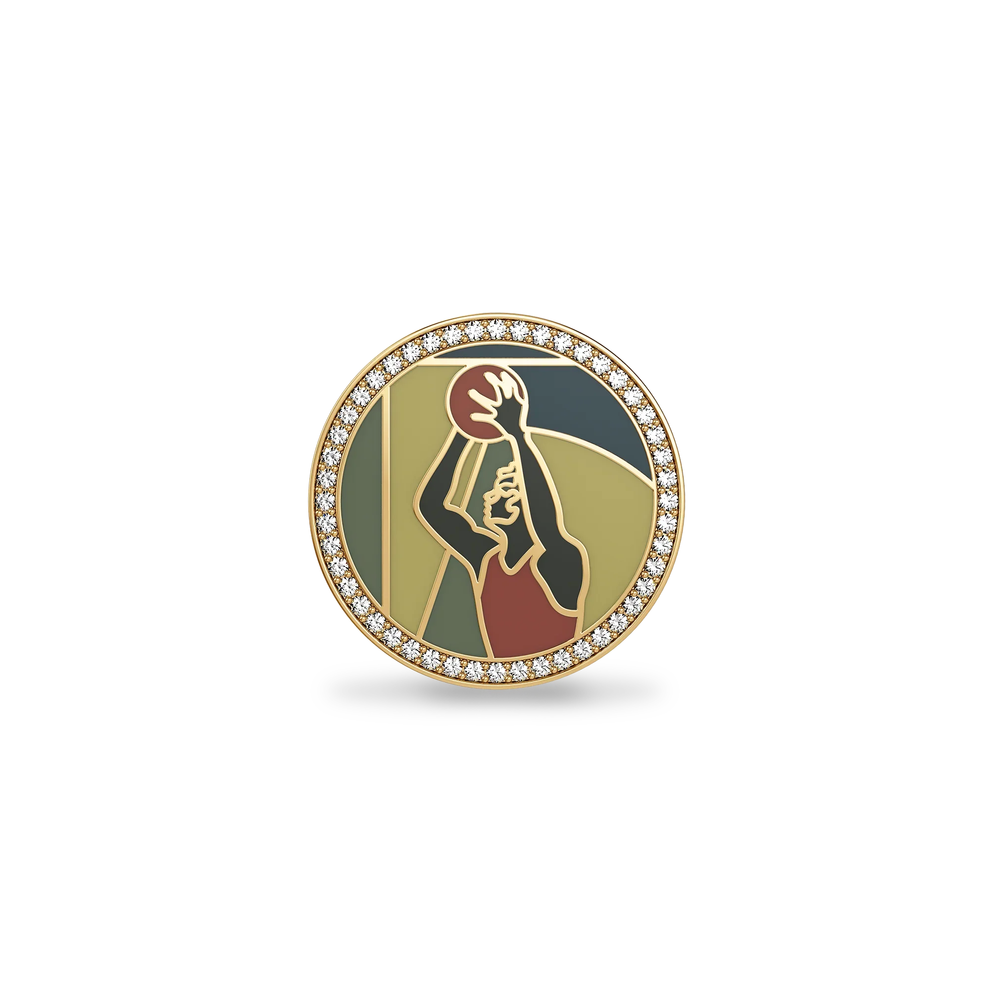 'Victory Emblem' Basketball Diamond Brooch | PASCAL